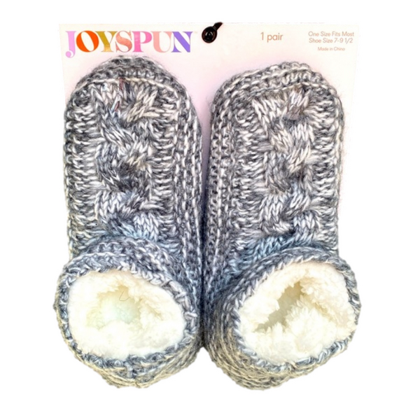 Joyspun | Shoes | Womens Joyspun Gray Knit Slipper Socks Size 7 95 Nwt ...